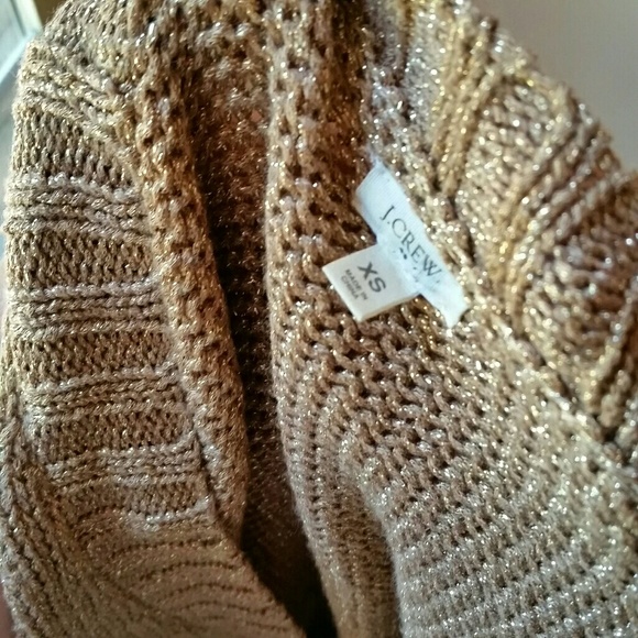 J. Crew Factory | Sweaters | Jcrew Factory Metallic Gold Beach Cardigan ...